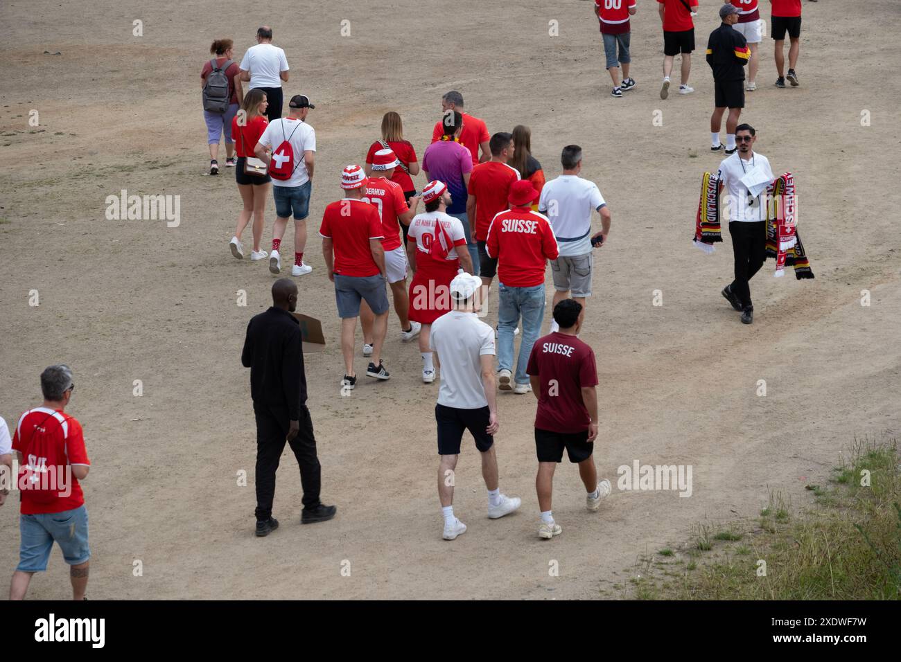 Football fans, spectators, supporters in colorful Germany and ...