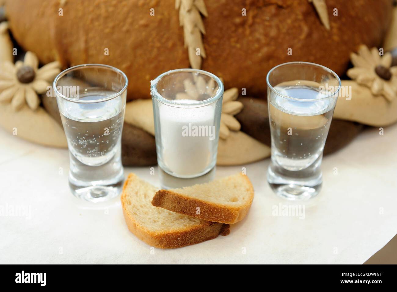 wedding, celebration, feast, traditional bread, greeting, newlyweds ...