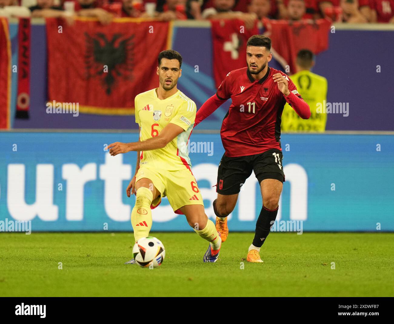 Armando Broja of Albania and Mikel Merino Zazon of Spain during the ...