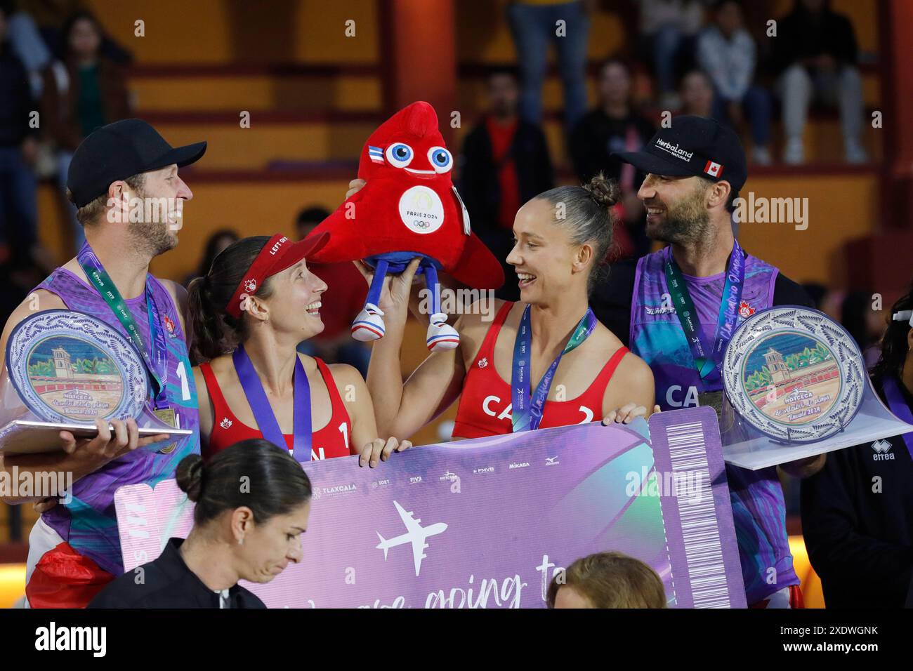 Tlaxcala, Mexico. 23rd June, 2024. (L-R) Gold medalists winners Samuel ...