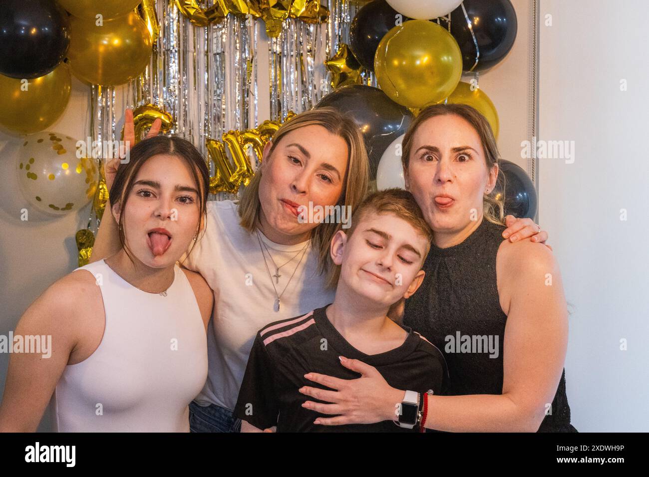Family having fun making funny faces Stock Photo - Alamy