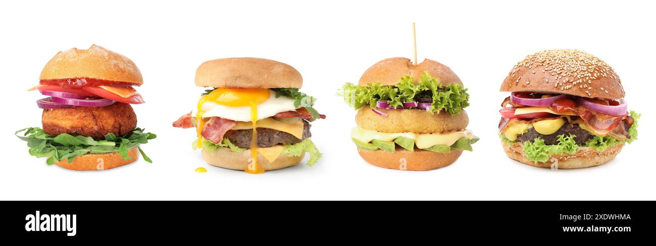 Set different burgers isolated hi-res stock photography and images - Alamy