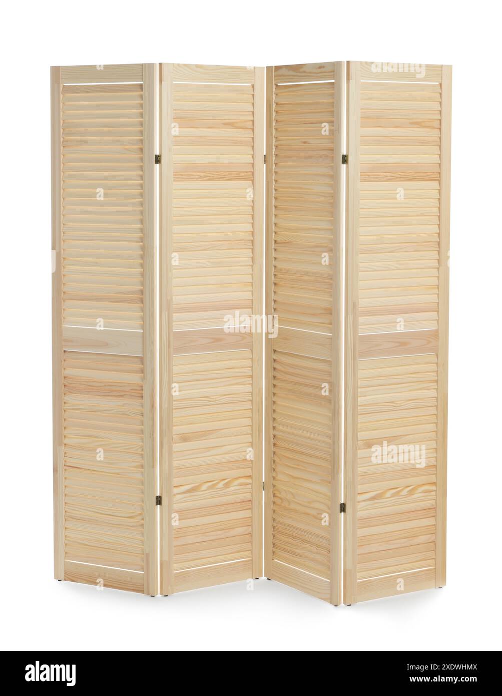 Wooden folding screen isolated on white. Stylish furniture Stock Photo ...