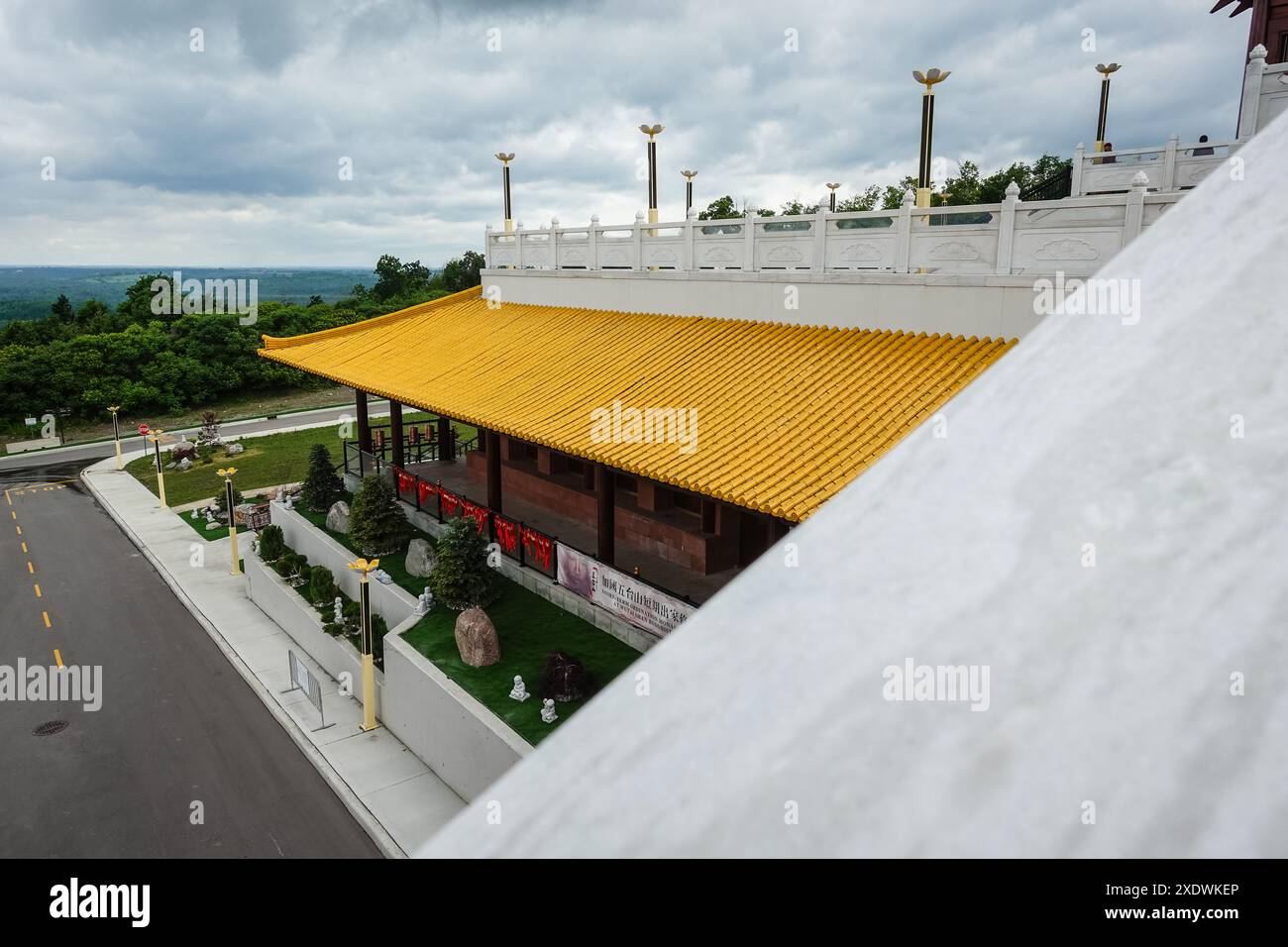 Gold-Colored Roofing of Main Buddha Hall, Wutai Shan Buddhist Garden ...