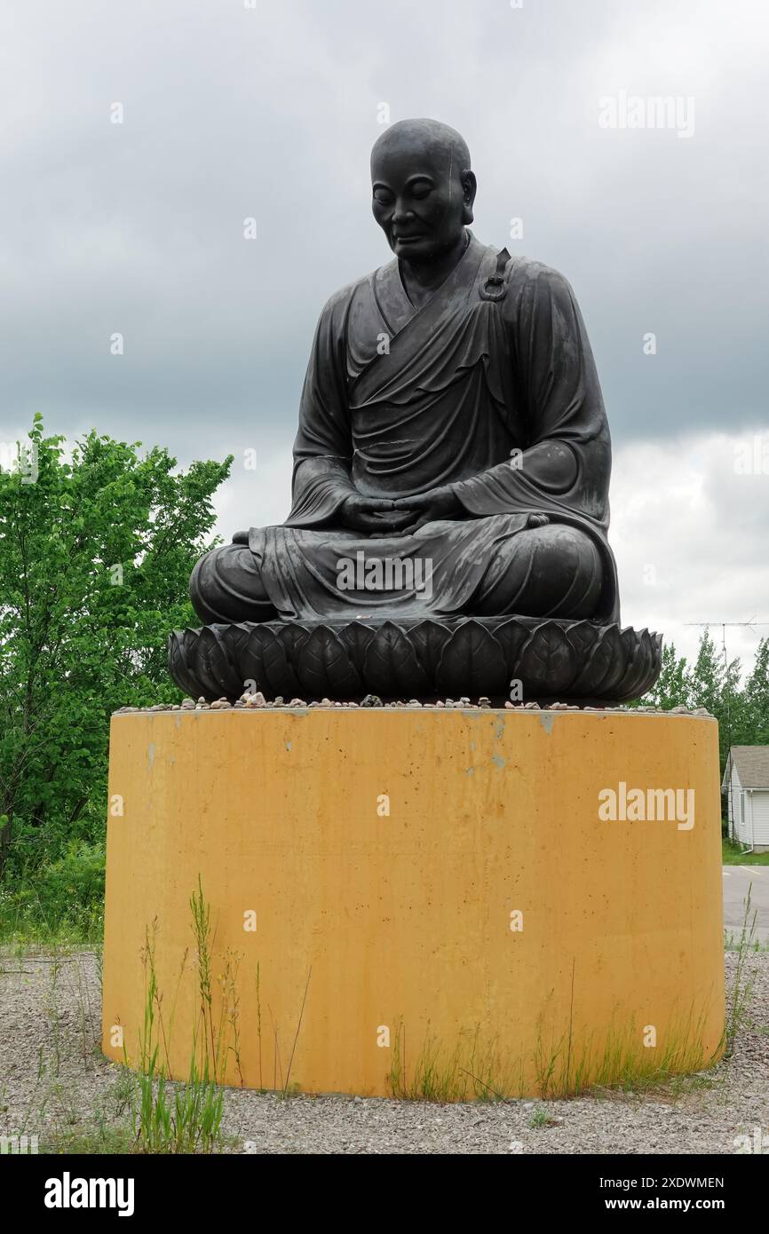 Large Outdoor Black Statue of a Monk at Wutai Shan Buddhist Garden ...