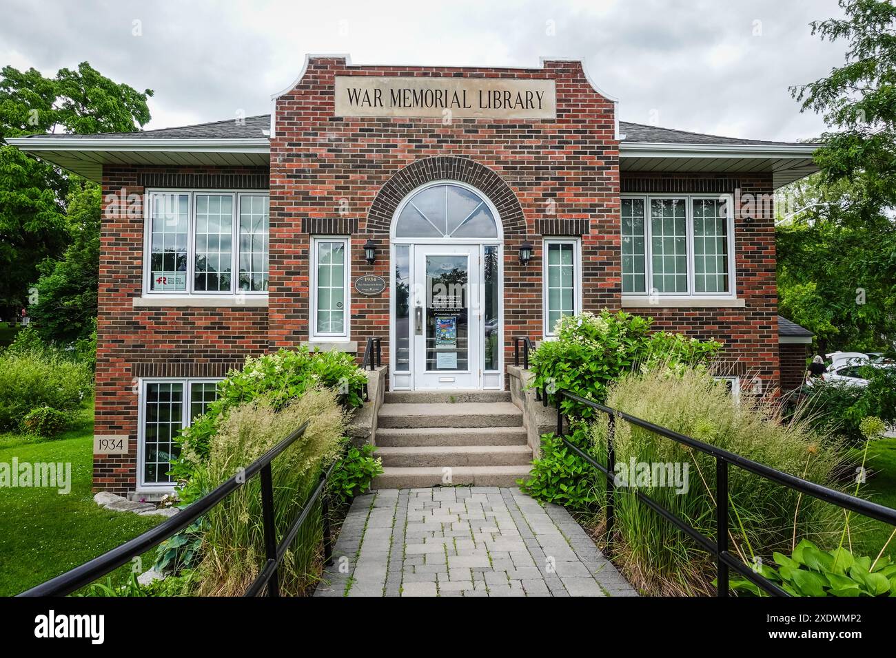 War Memorial Library Building in Downtown Port Perry, Ontario, Canada ...