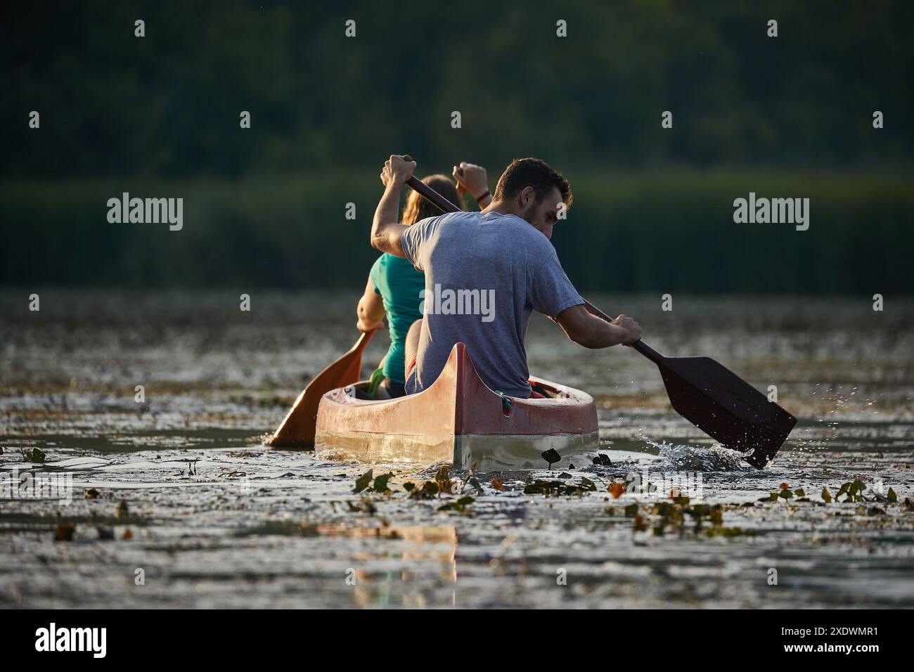 Canoe tour on a river Stock Photo - Alamy