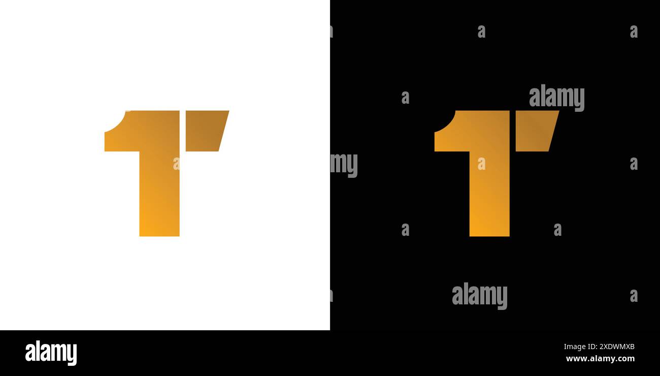 Unique and modern 1T logo design Stock Vector Image & Art - Alamy