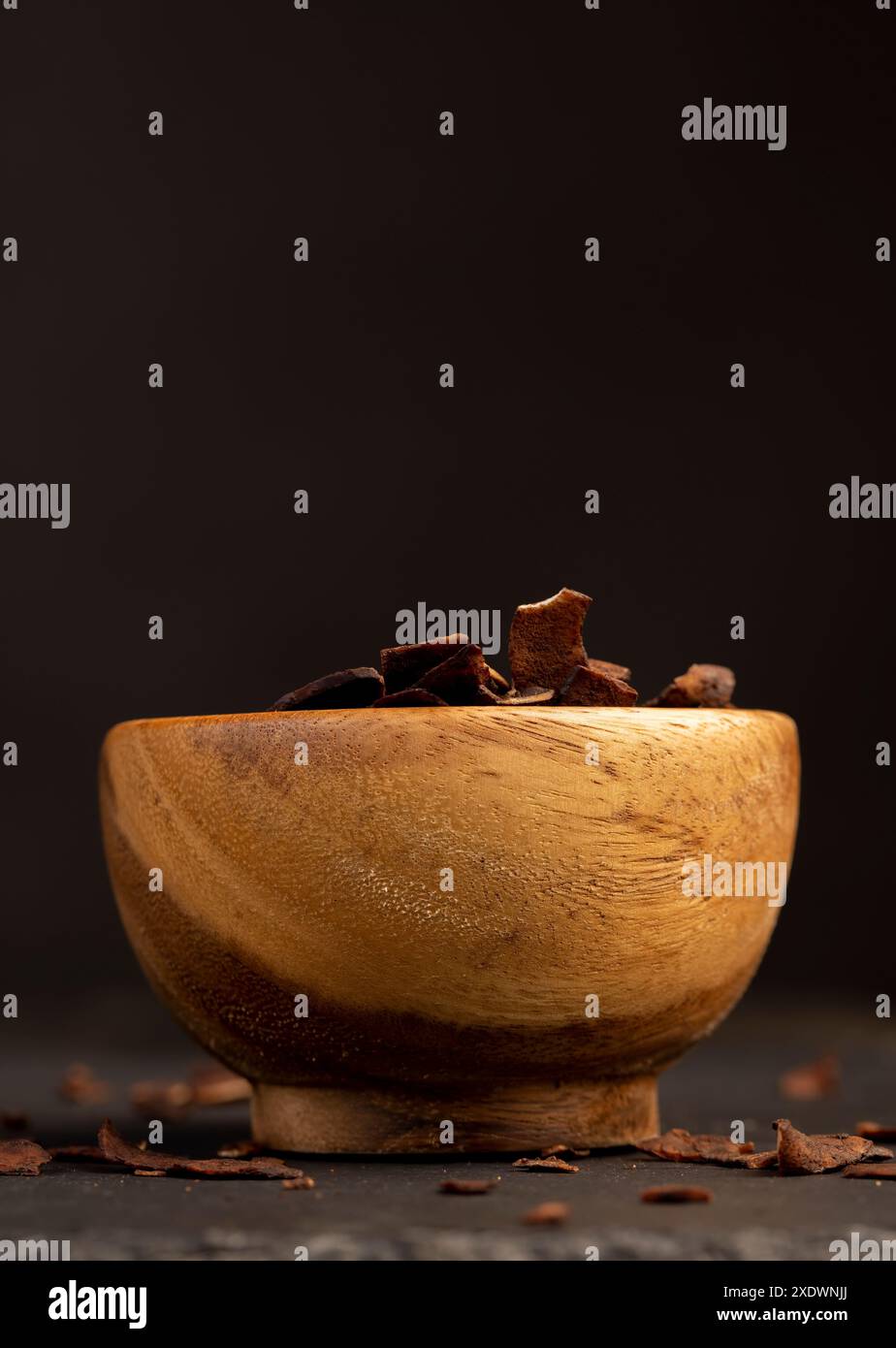 coconut chips in chocolate, roasted and dried in chocolate and cocoa ...