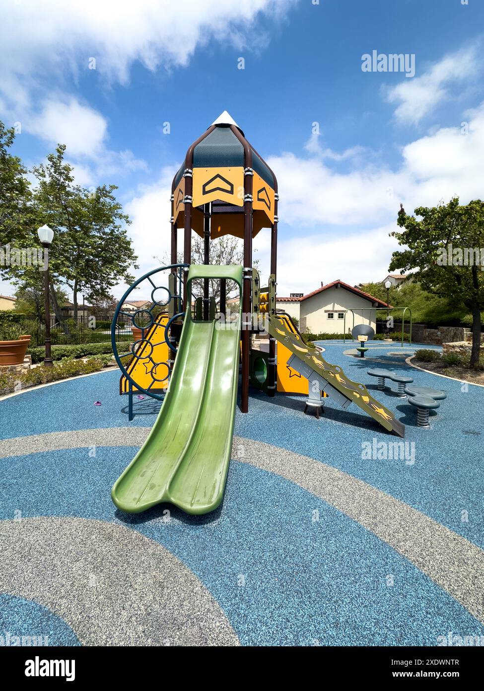 Colorful children playground activities in community public park ...