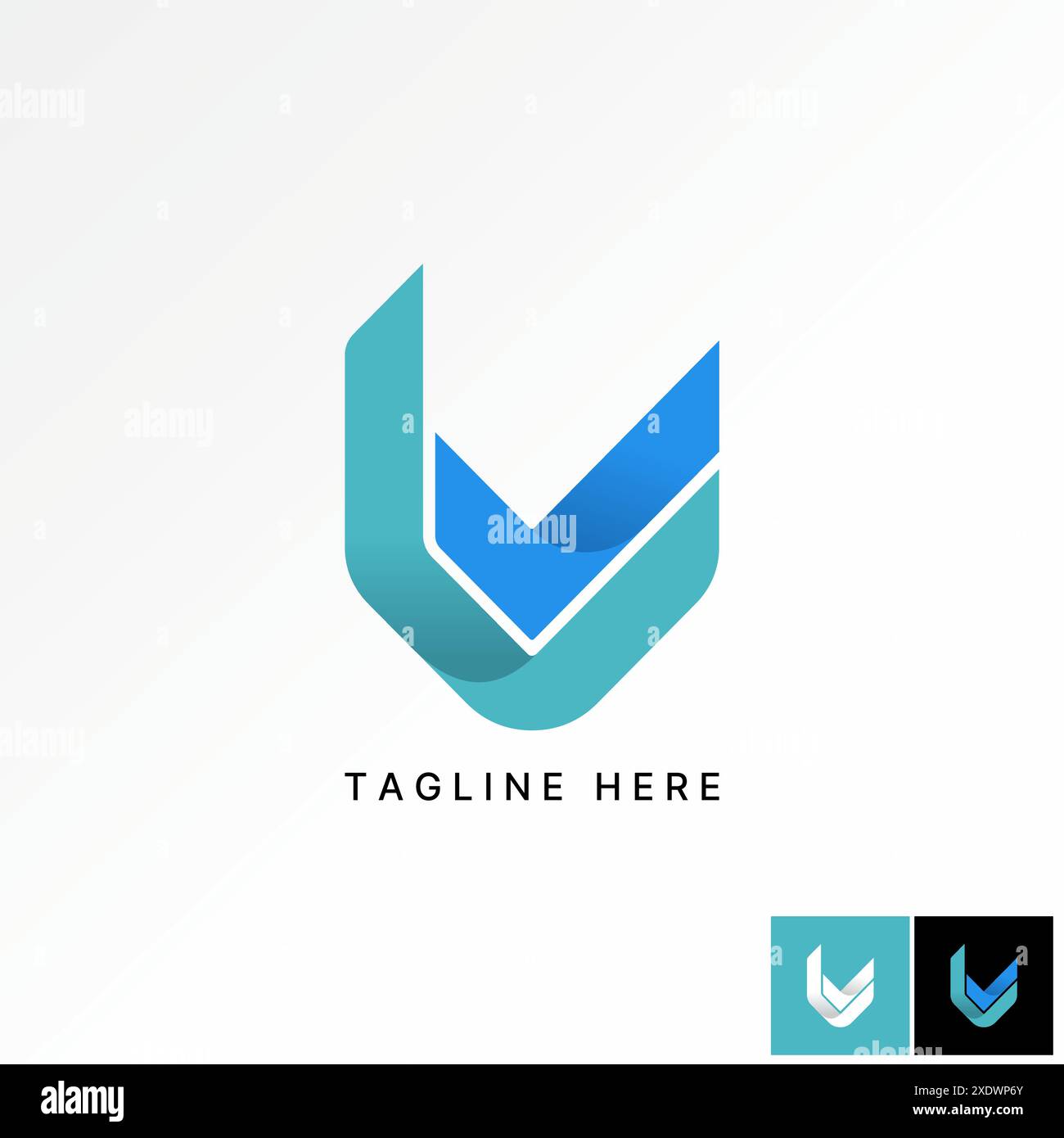 Logo design graphic concept creative abstract premium vector stock letter initial U or V or L ...