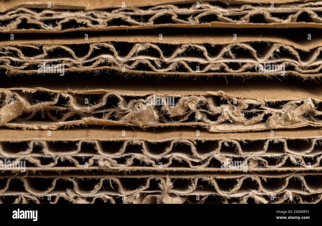 old corrugated cardboard for storage and transportation, old cardboard ...