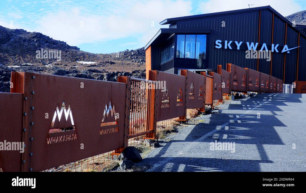 Early winter view of the base of the Sky Waka gondola at Whakapapa ski ...