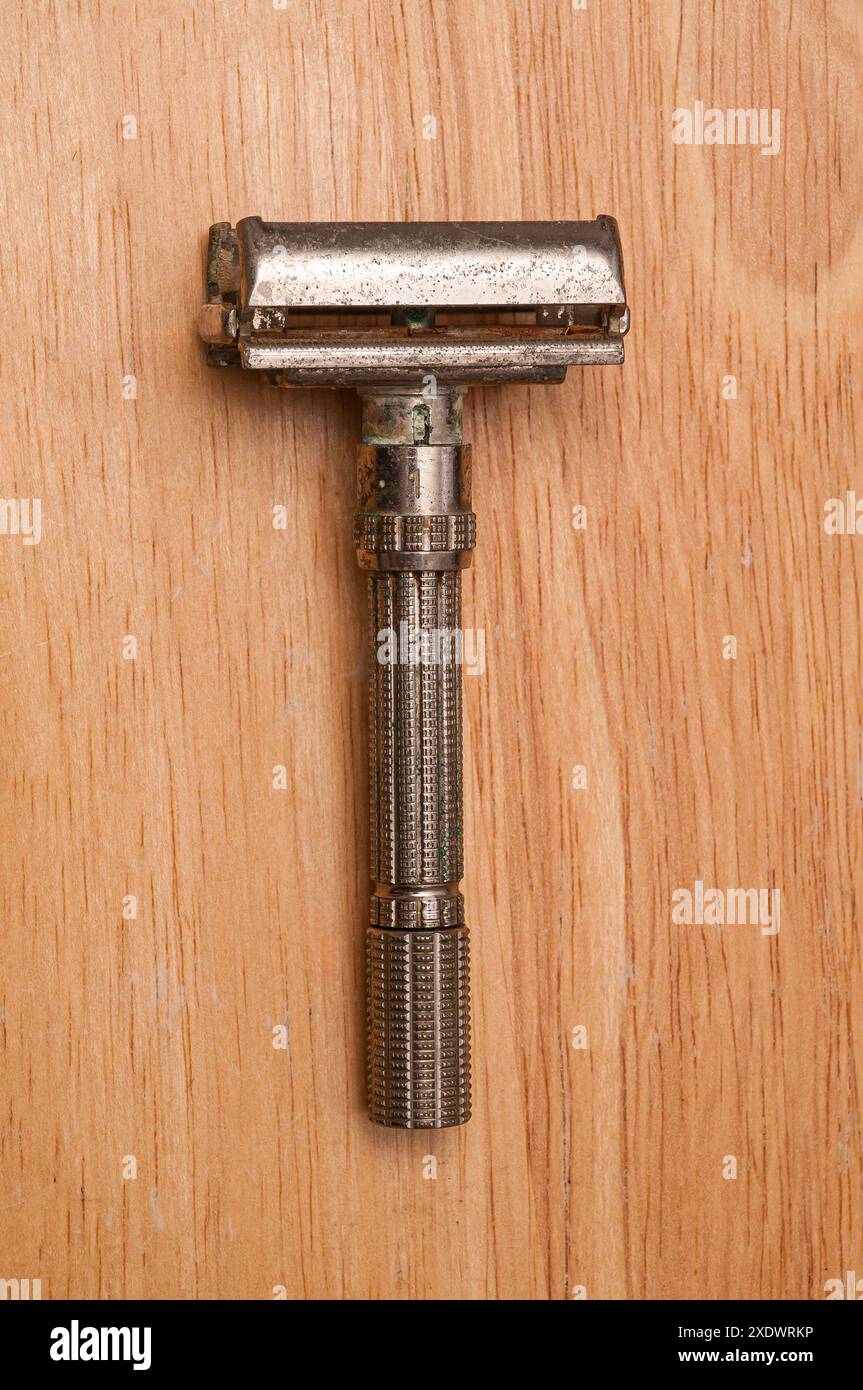 Old Gillette Safety Razor from probably late 1950s or early 1960s Stock ...