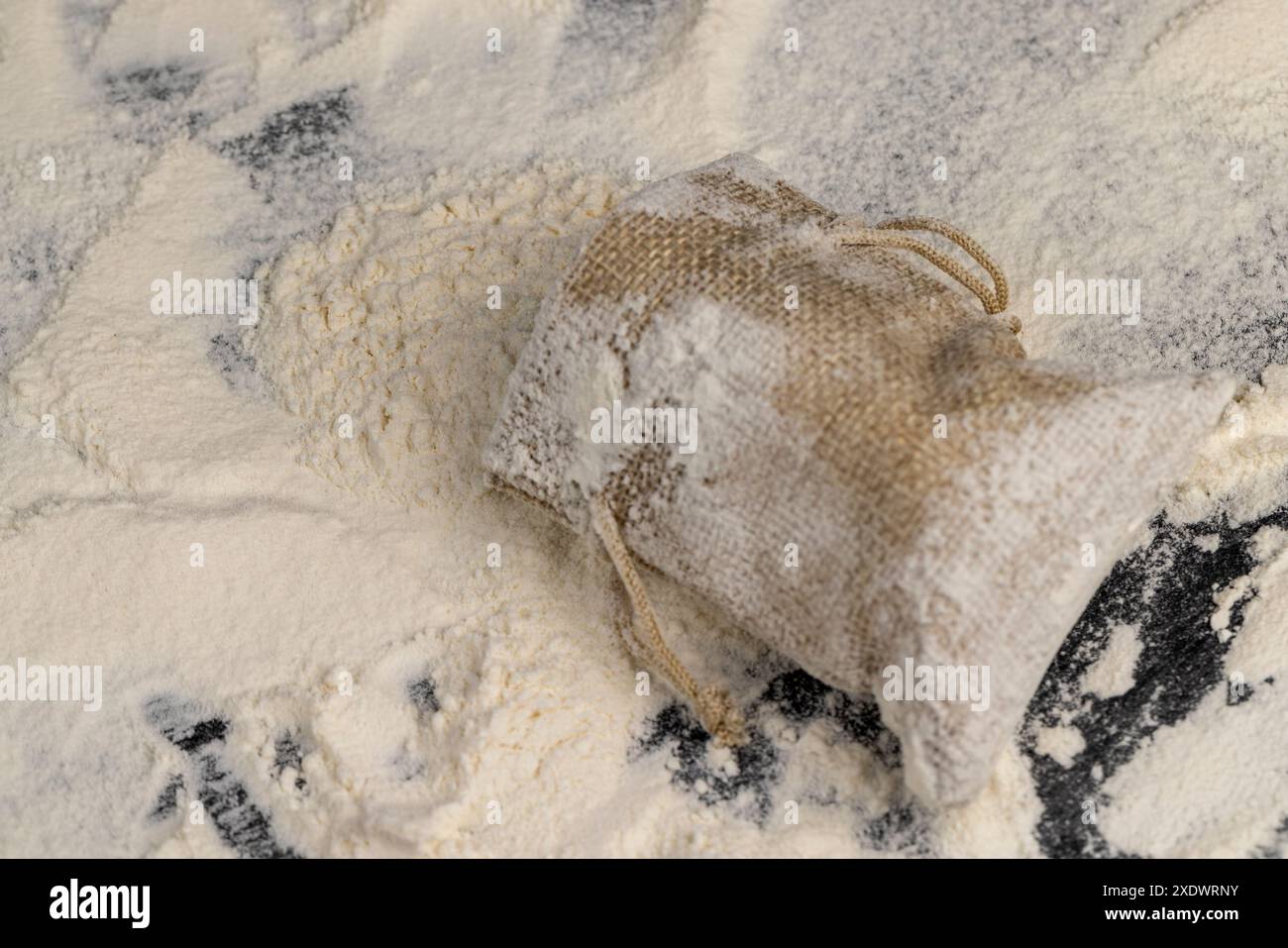 white wheat flour close-up, crumbly wheat flour for baking bread Stock ...