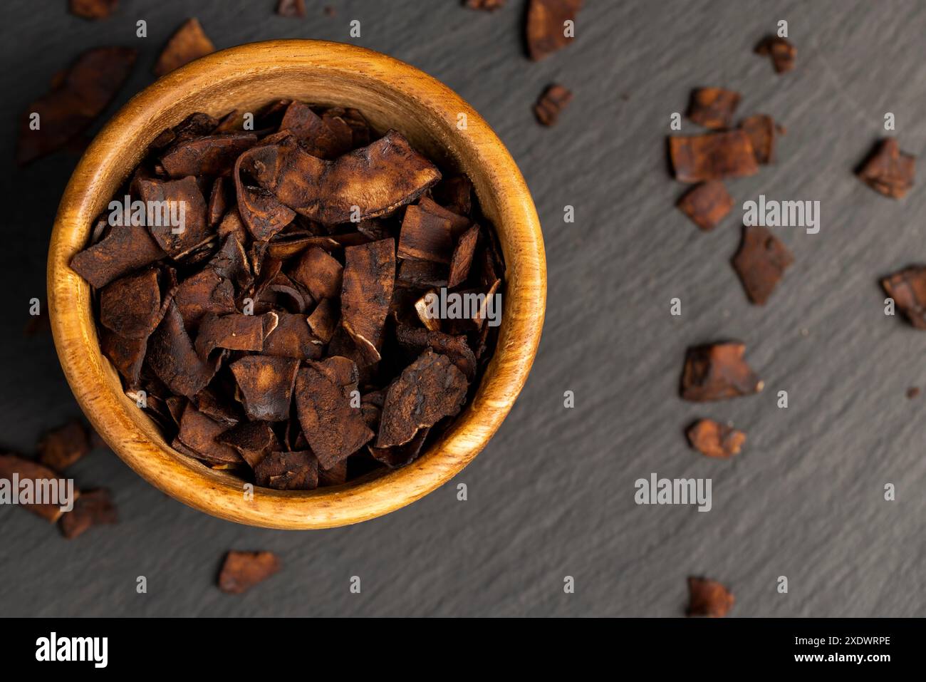 coconut chips in chocolate, roasted and dried in chocolate and cocoa ...