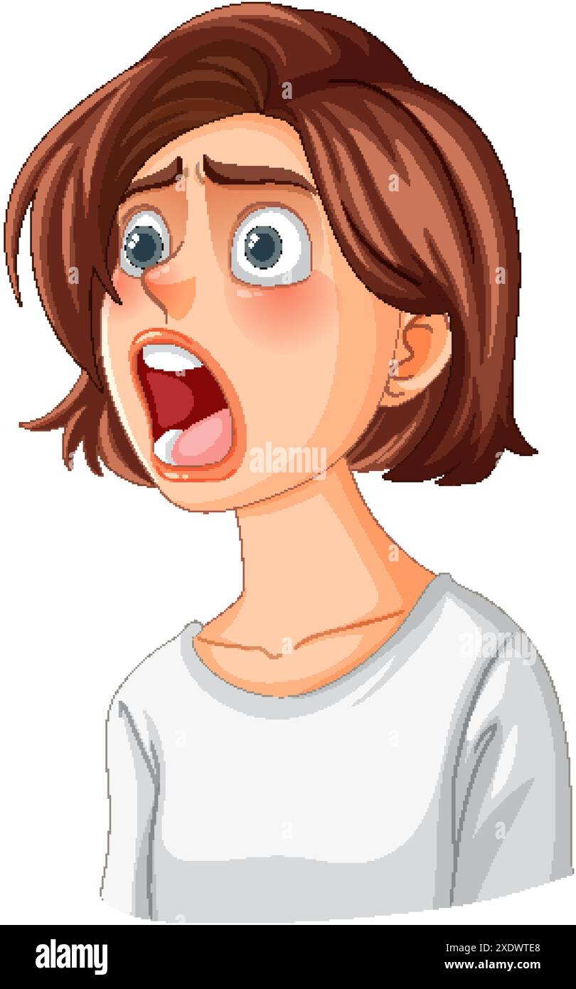 Illustration of a shocked woman with wide eyes Stock Vector Image & Art ...