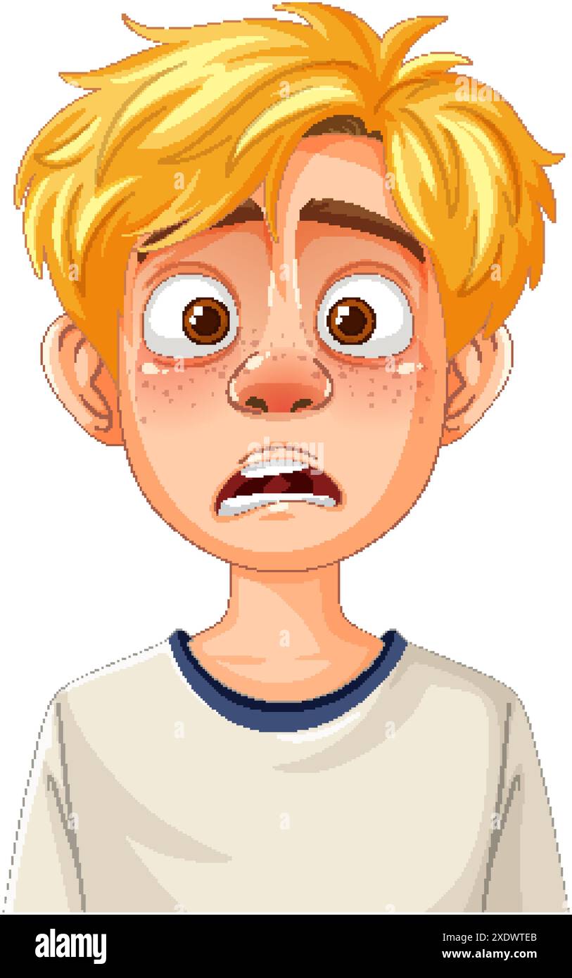 A cartoon boy with a shocked expression Stock Vector Image & Art - Alamy