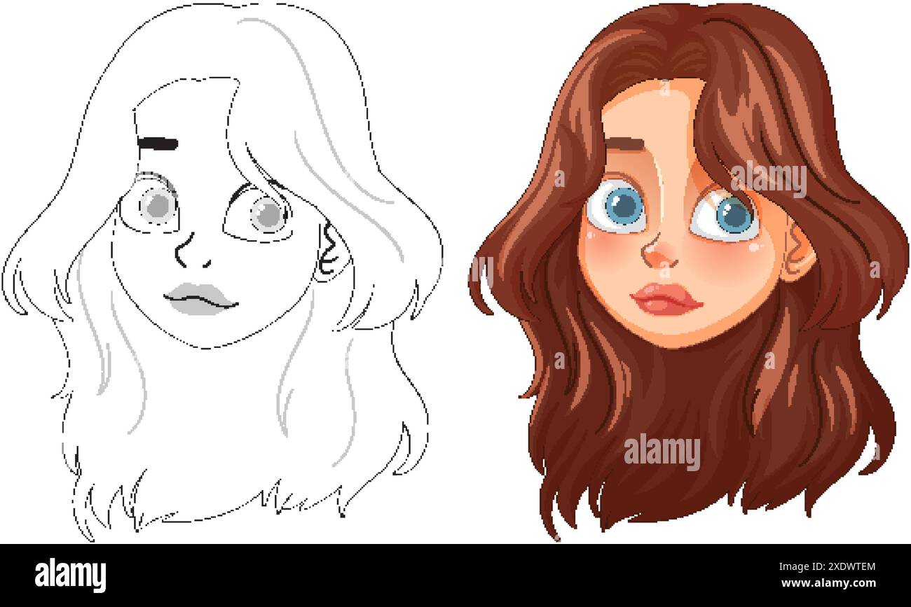 Woman emotion color line Cut Out Stock Images & Pictures - Alamy