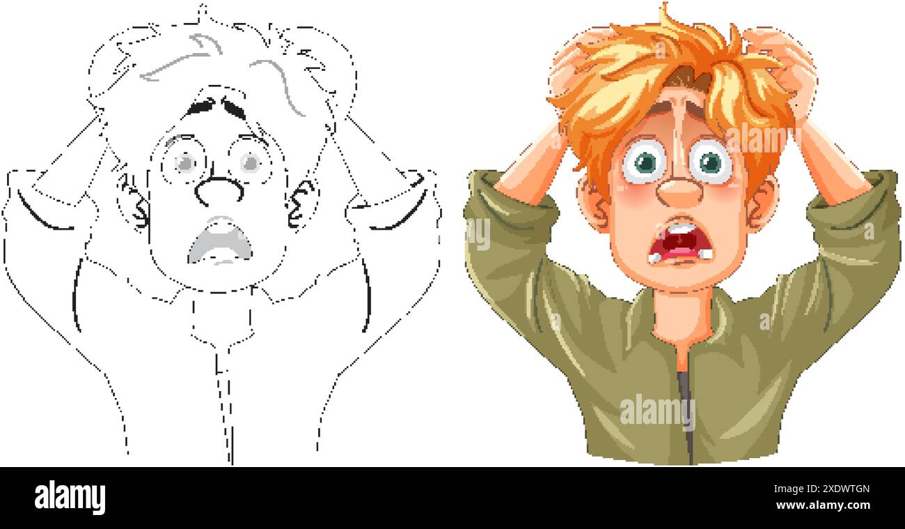 A cartoon character with a shocked expression Stock Vector Image & Art ...