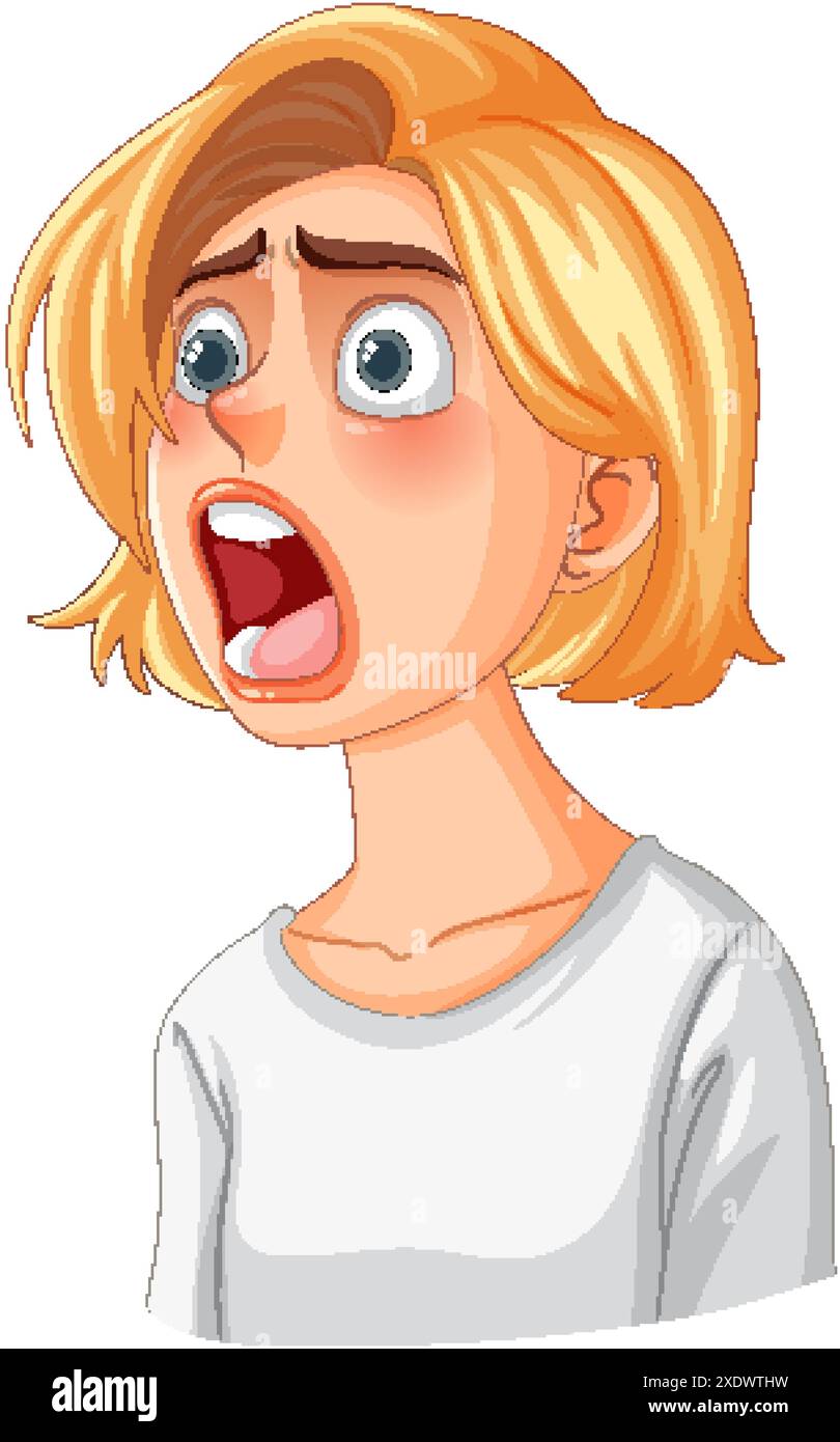 Woman stunned facial expression portrait Stock Vector Images - Alamy