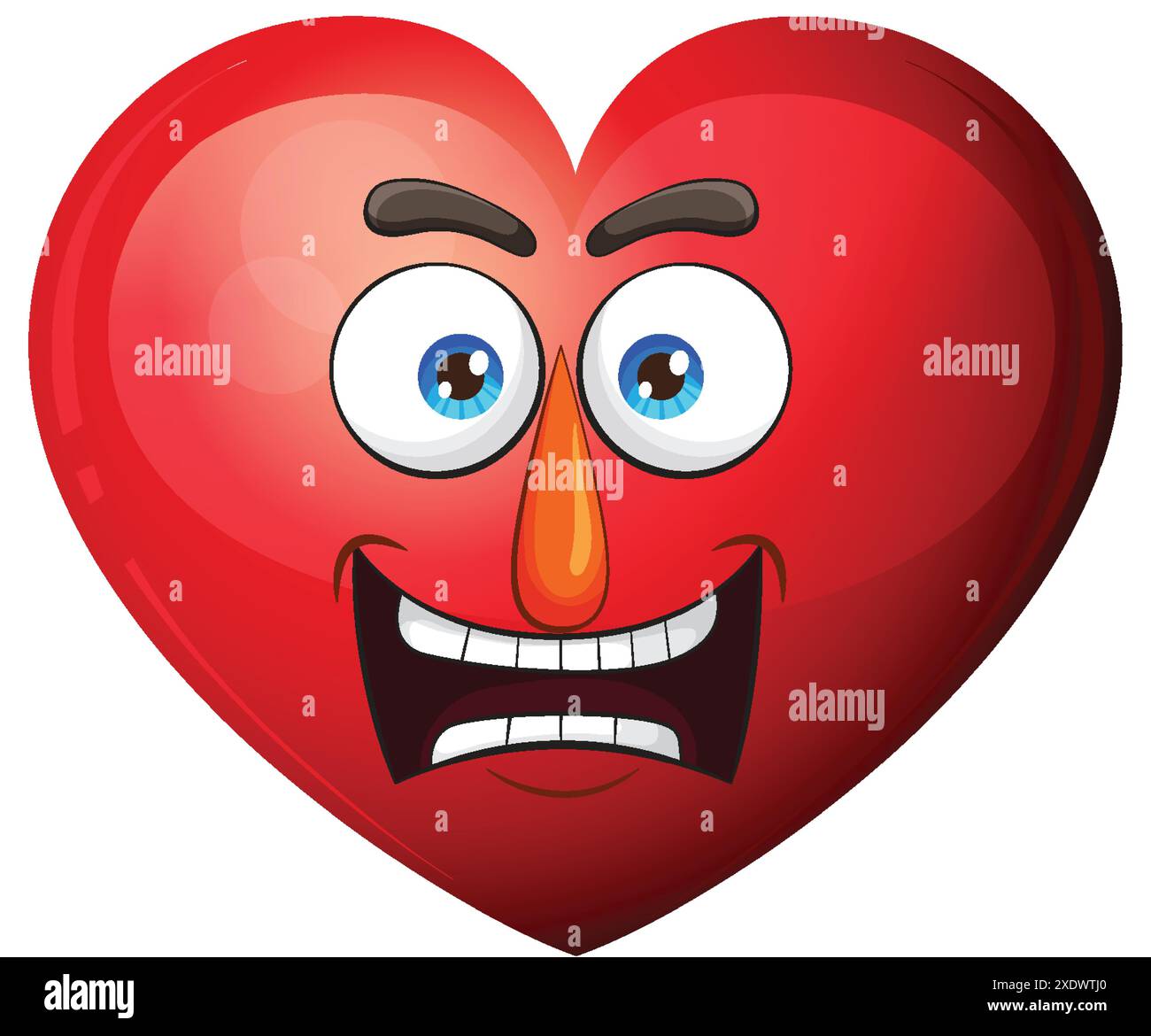 Heart-shaped character with a humorous face Stock Vector Image & Art ...