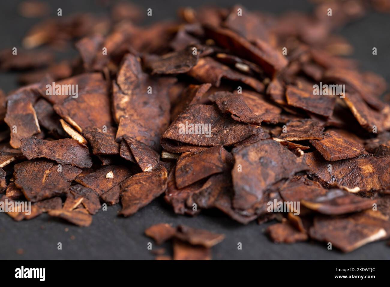 coconut chips in chocolate, roasted and dried in chocolate and cocoa ...