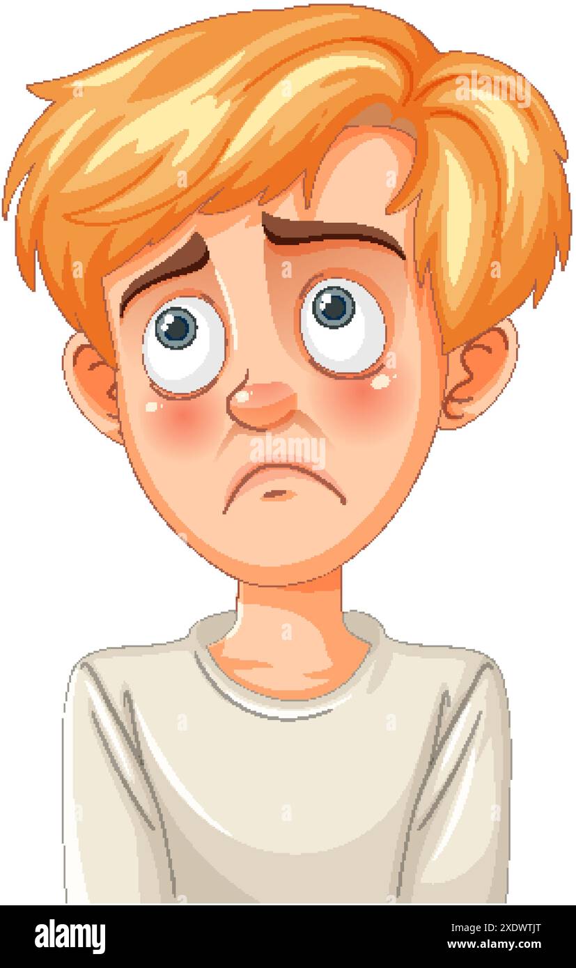 Illustration of a concerned young boy Stock Vector Image & Art - Alamy