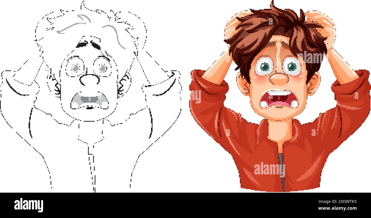 A cartoon character with a shocked expression Stock Vector Image & Art ...