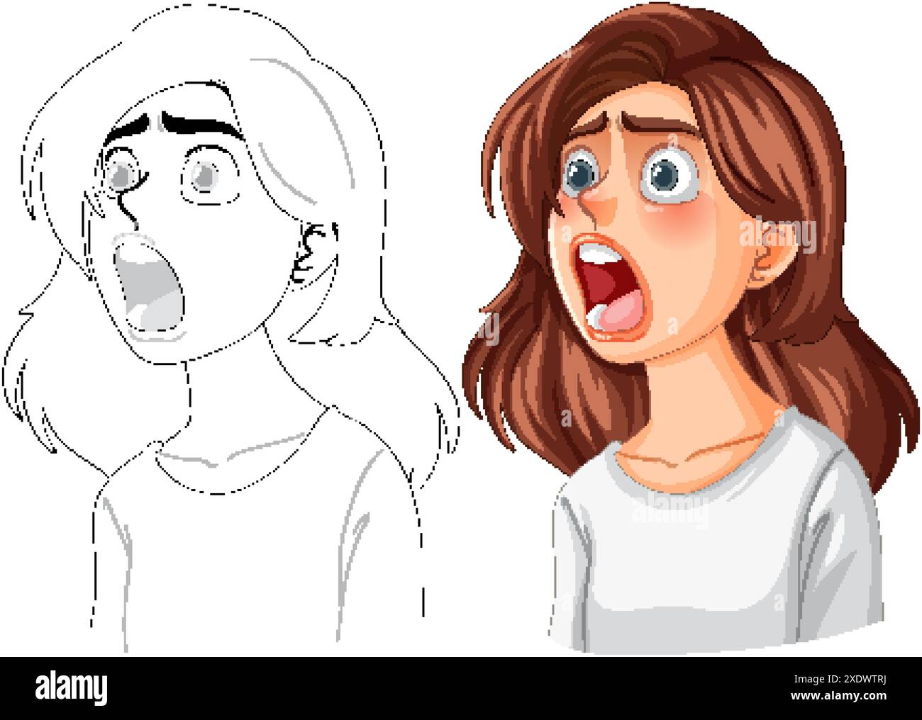 Vector art of a shocked woman's face Stock Vector Image & Art - Alamy
