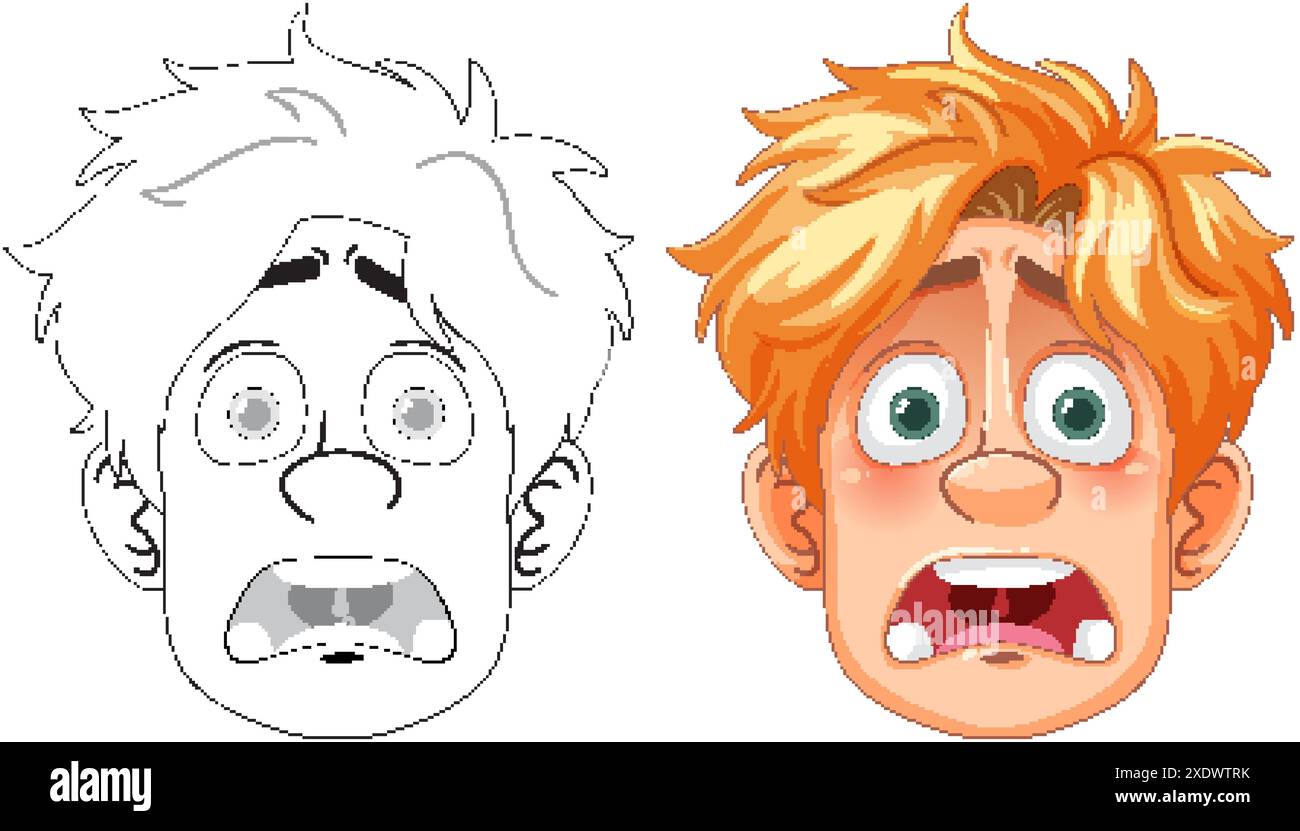 Vector illustration of a shocked face Stock Vector Image & Art - Alamy