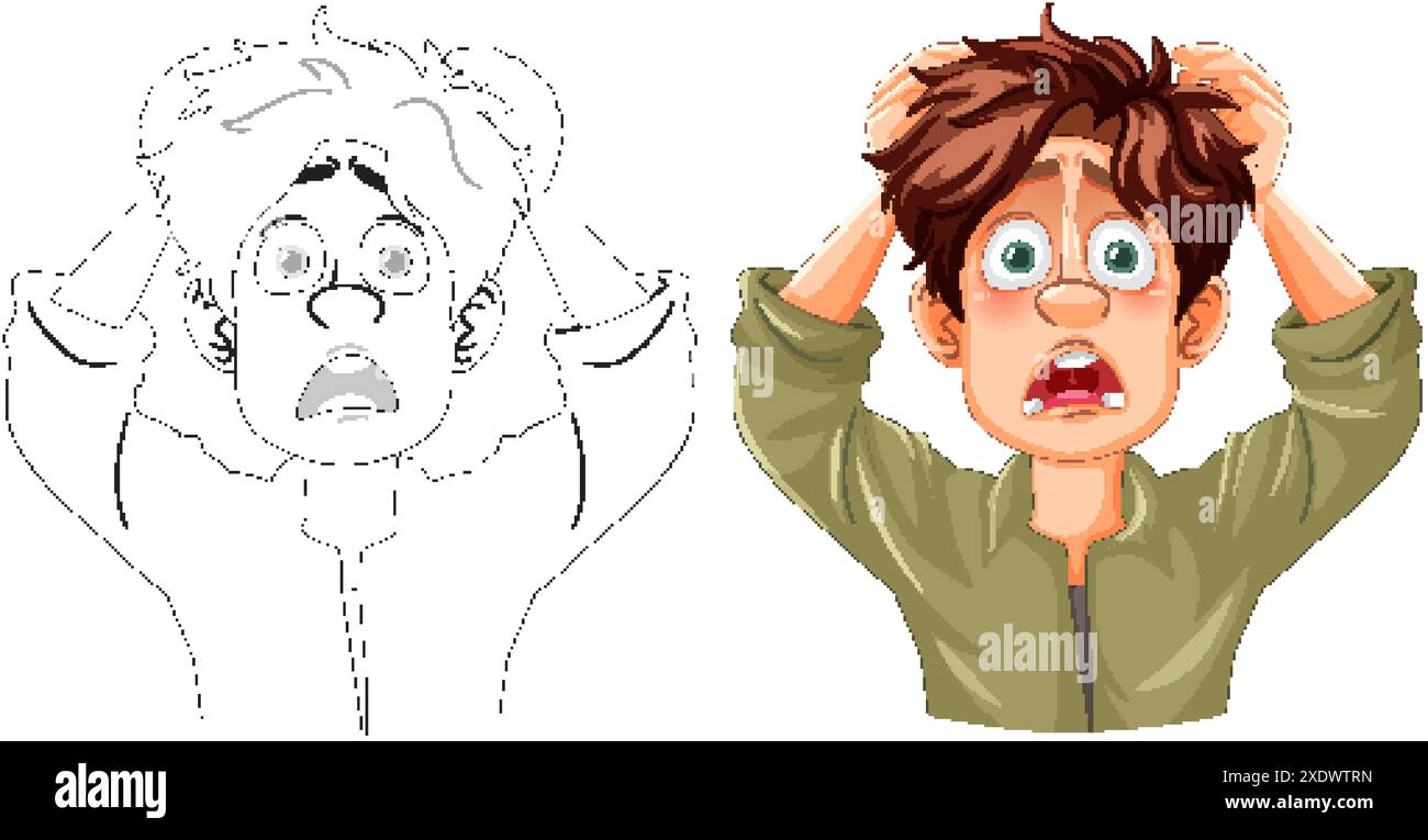 Surprised young man on Stock Vector Images - Alamy
