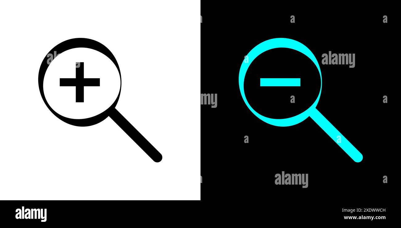 Zoom out and Zoom in icons. Magnifying glass icons Stock Vector Image ...