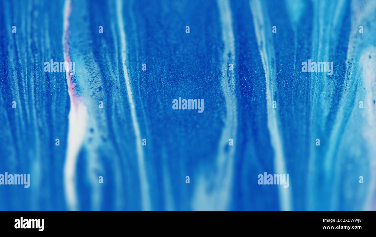 Paint drip. Glitter emulsion. Blur blue white color shimmering shiny ...