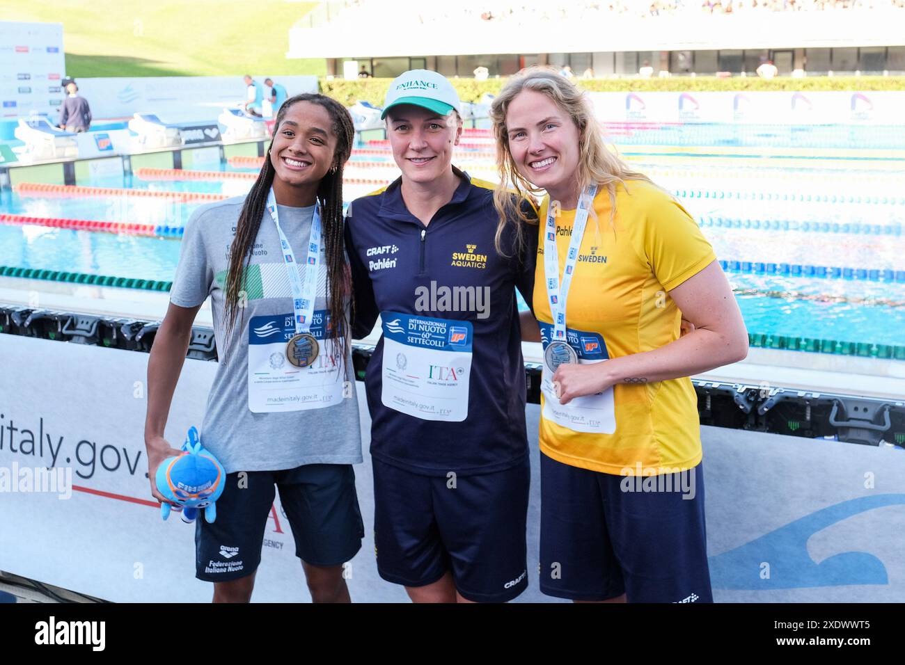 Rome, Italy. 23rd June, 2024. Sarah Sjostrom (SWE) (C), Michelle ...