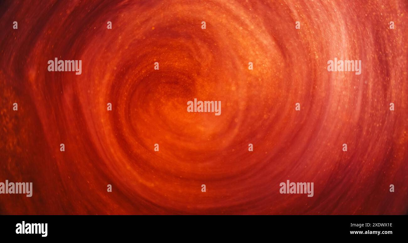 Glitter mist. Ink swirl. Defocused red orange golden color vapor cloud ...