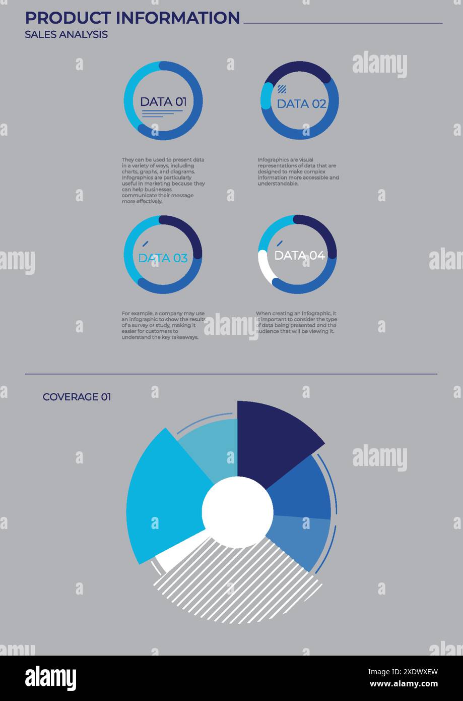 Data analysis pie charts in color. Finance elements charts Stock Vector ...
