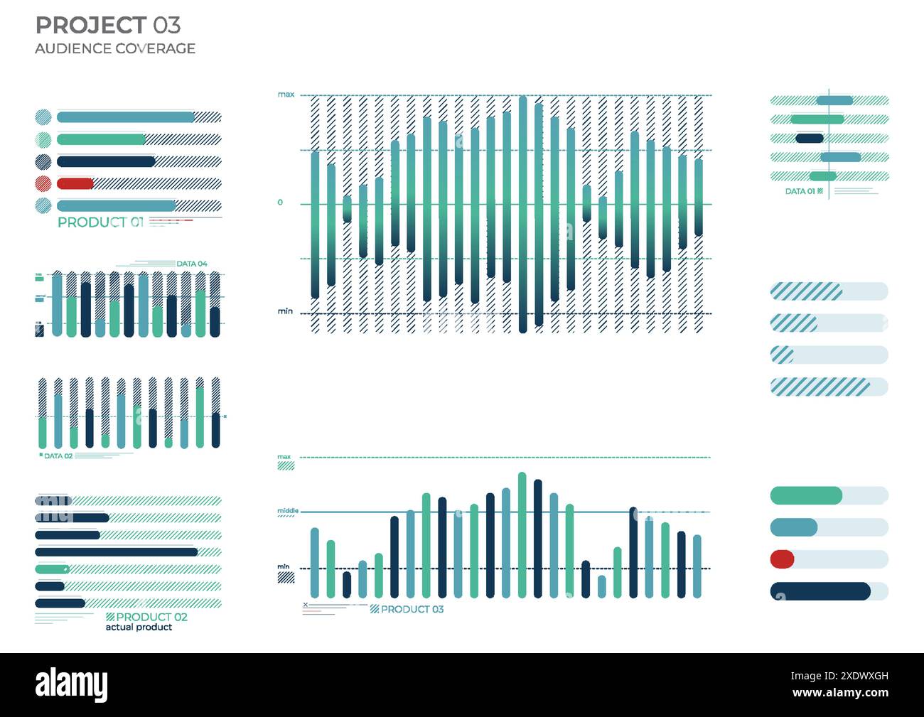 Finance elements charts in color. Vector illustration Stock Vector ...