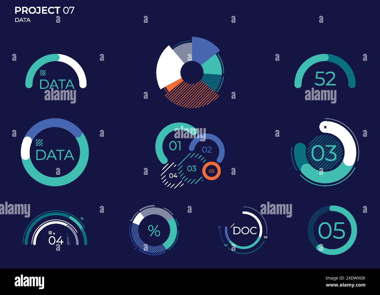 Finance elements commercial charts. Abstract visual vector illustration ...