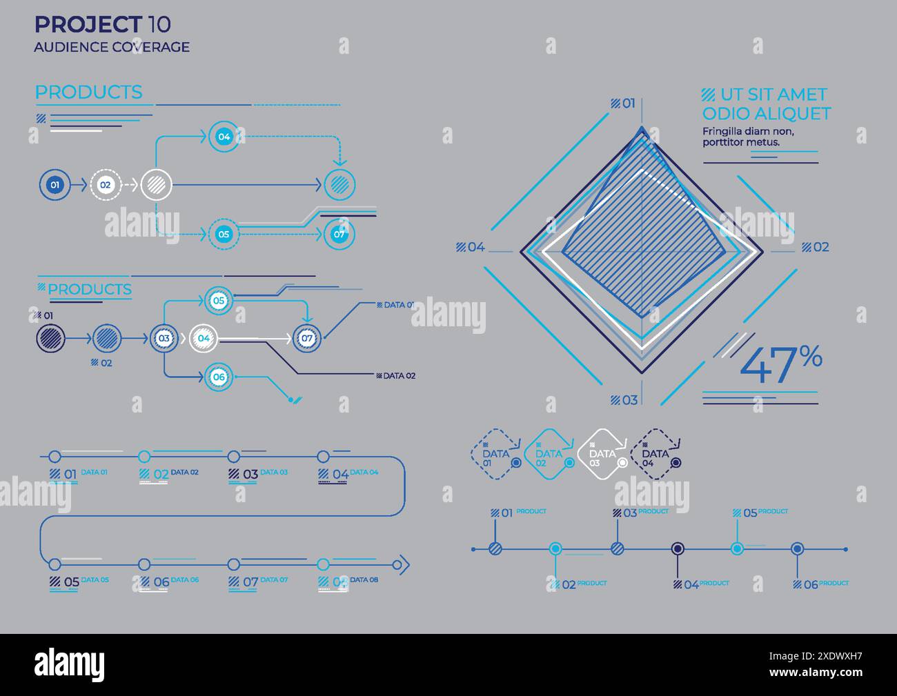 Modern project charts. Finance elements vector illustration Stock ...