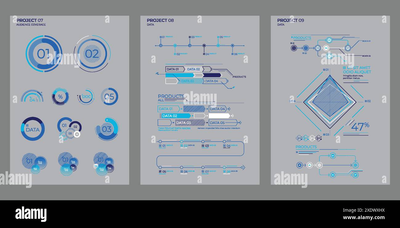 Design business elements charts in color. Vector illustration Stock ...