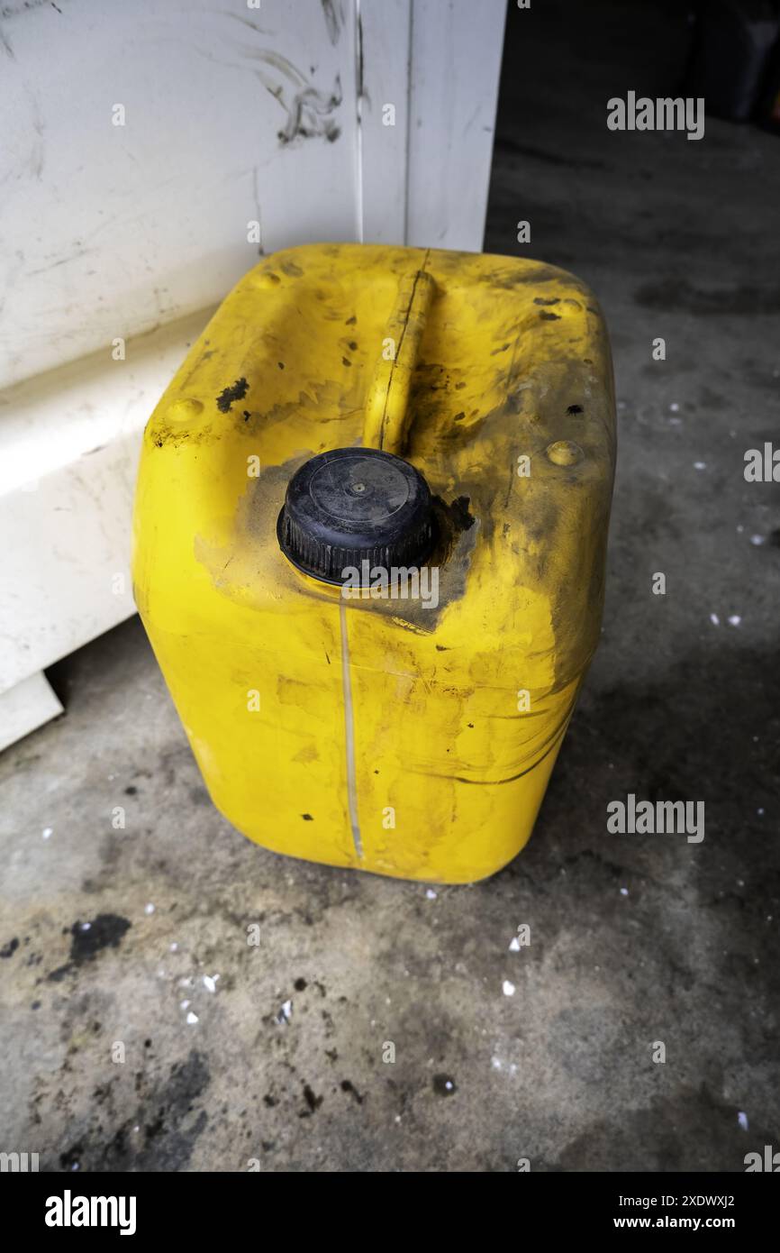 Detail of dirty and used oil, pollution and destruction of the ...