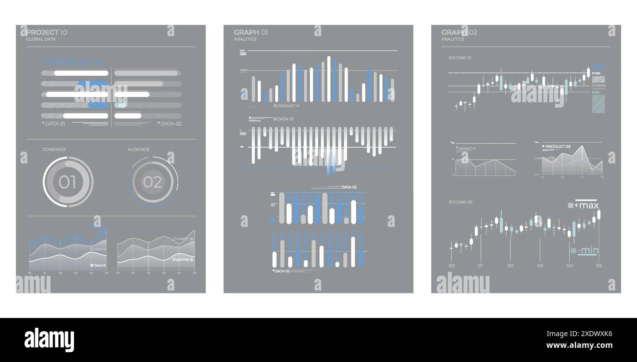 Business elements charts in color. Vector illustration Stock Vector ...