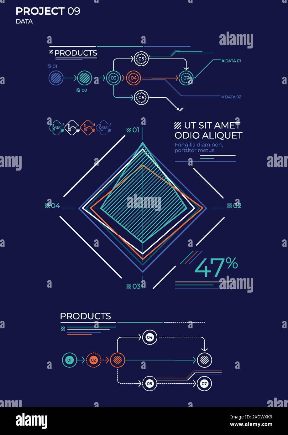 Project elements commercial charts. Modern visual vector illustration ...