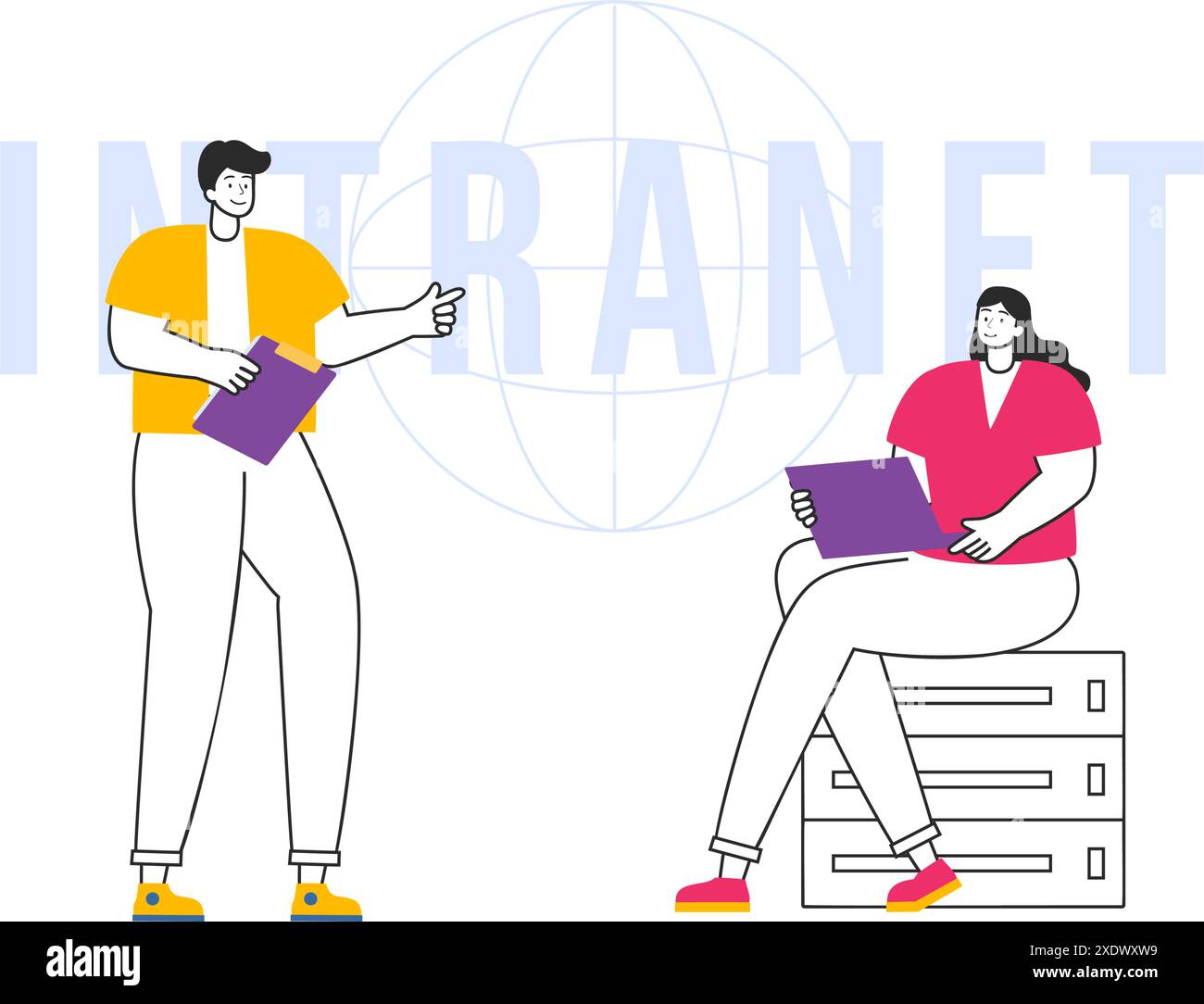 Intranet Internet Network Connection Technology Vector Illustration to ...