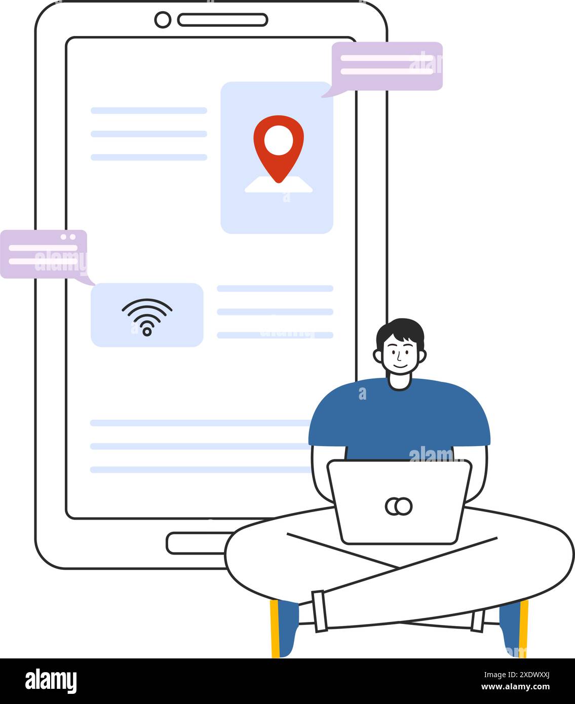 Intranet Internet Network Connection Technology Vector Illustration to ...