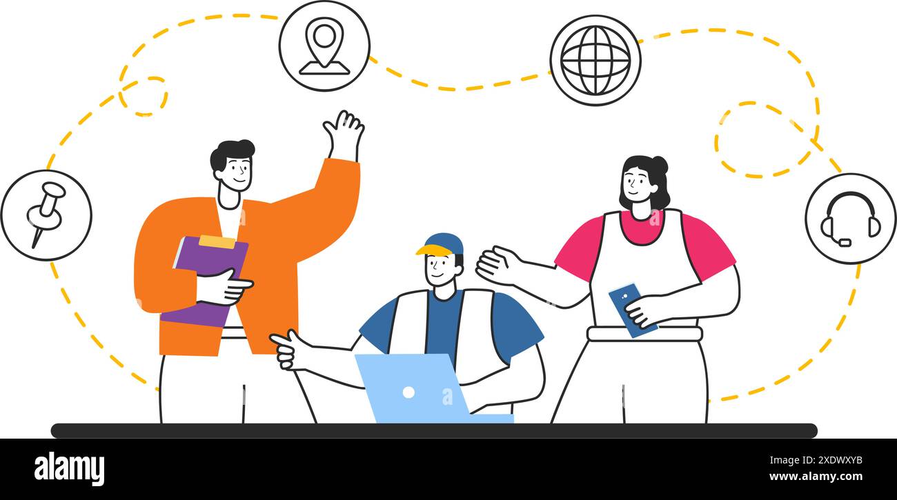 Intranet Internet Network Connection Technology Vector Illustration to ...