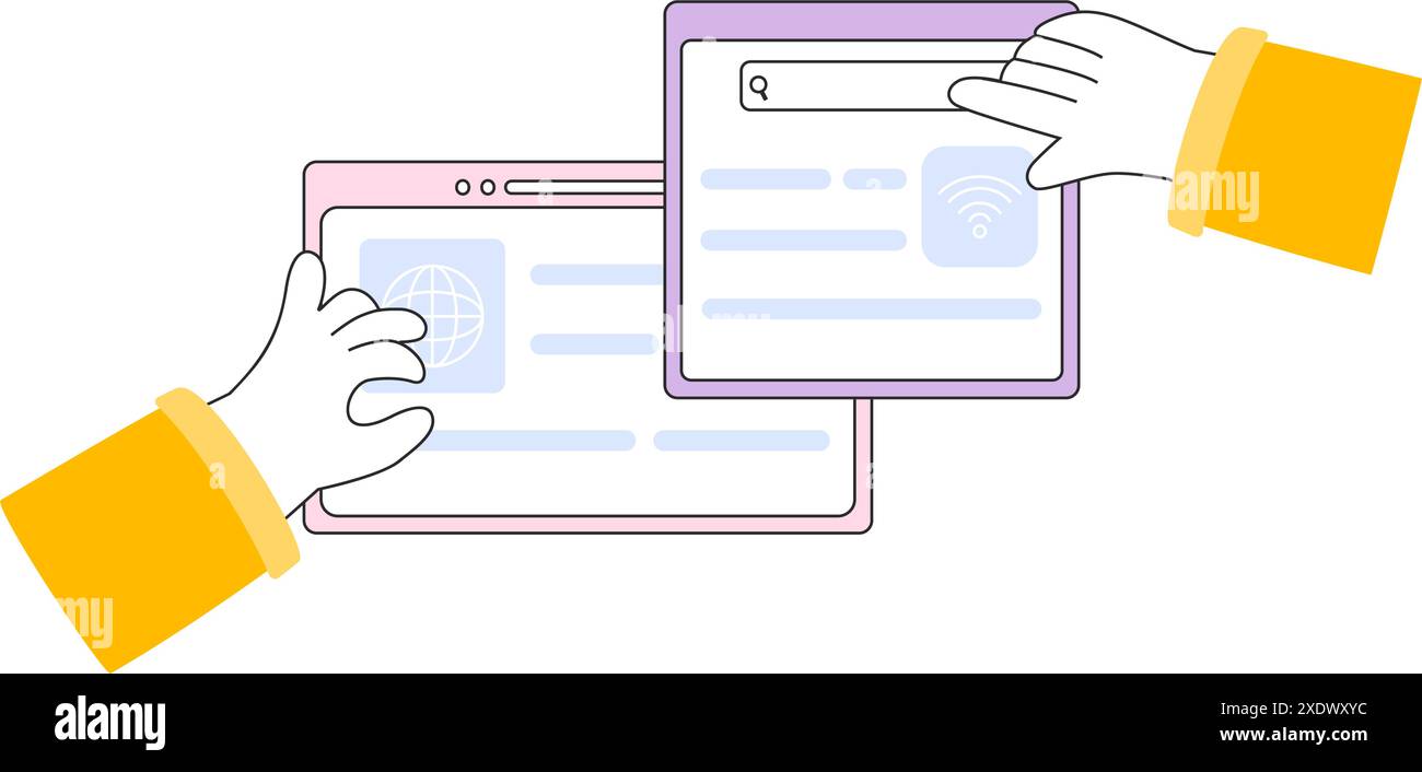 Intranet Internet Network Connection Technology Vector Illustration to ...