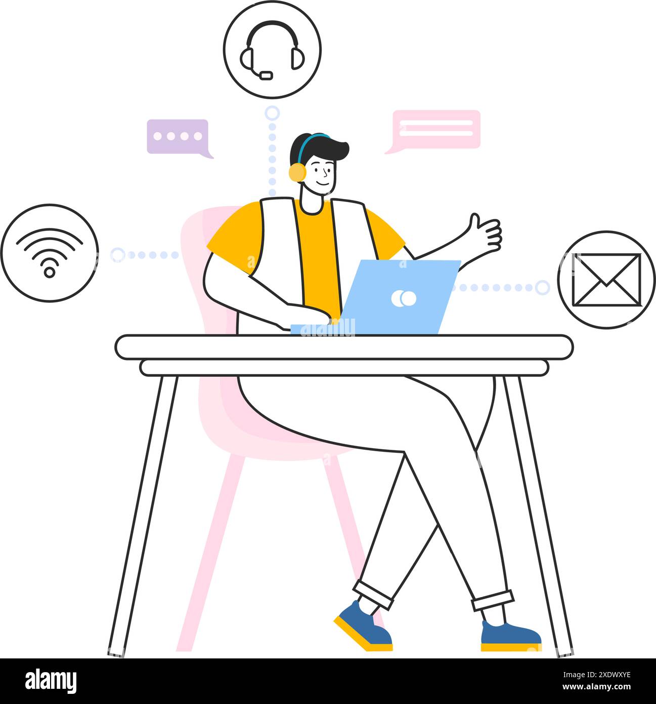 Intranet Internet Network Connection Technology Vector Illustration to ...