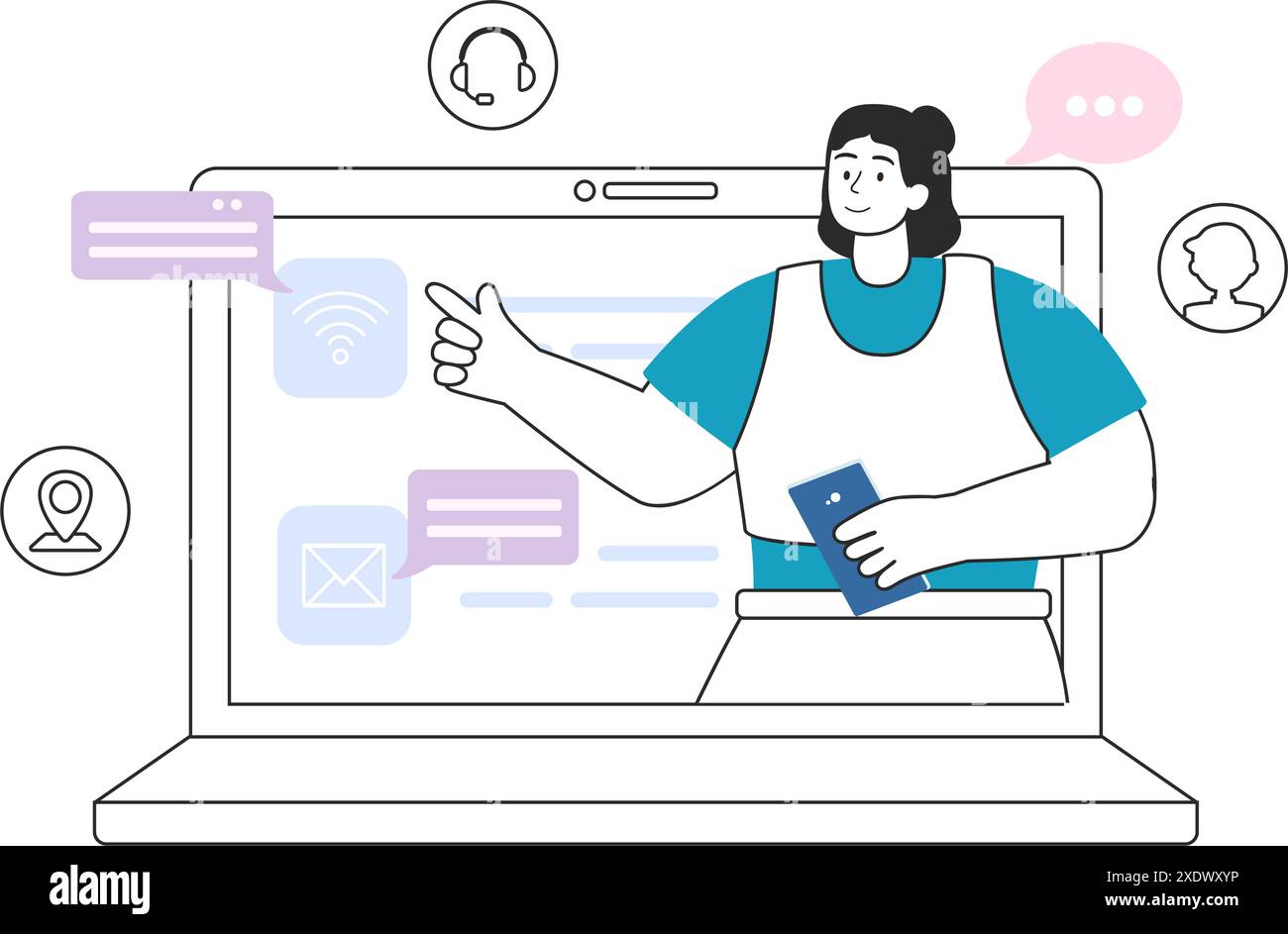 Intranet Internet Network Connection Technology Vector Illustration to ...